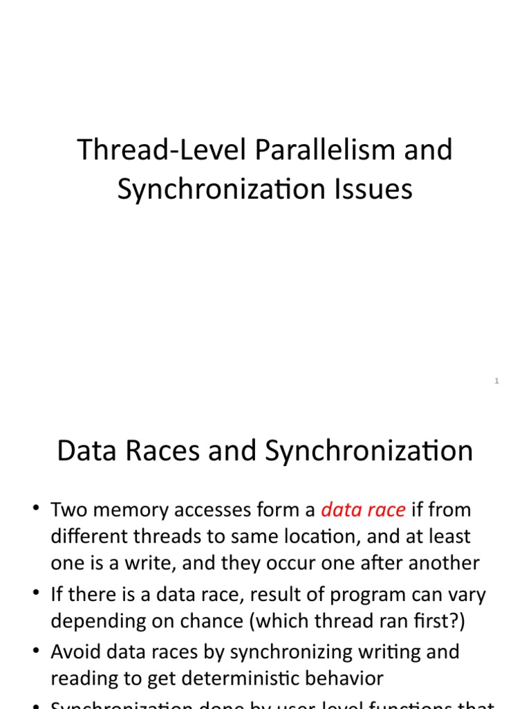 Thread-Level Parallelism and Synchronization Issues | PDF | Thread ...