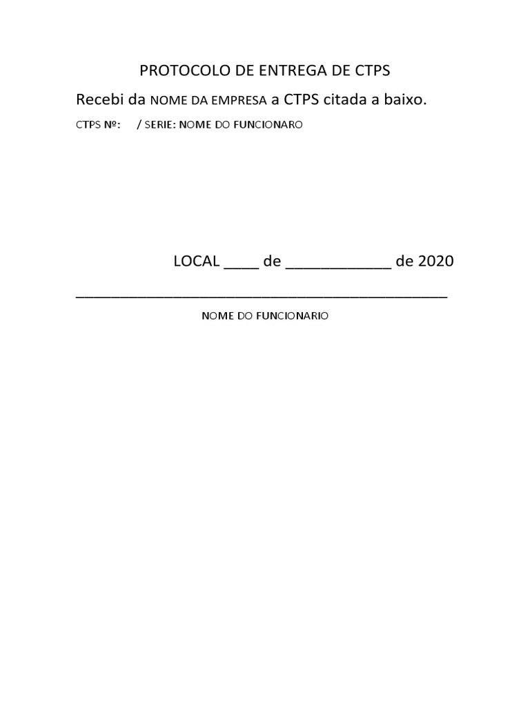 Protocolo de Entrega de Ctps | PDF
