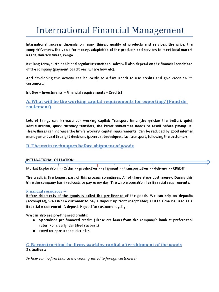 International Financial Management | PDF | Factoring (Finance) | Credit