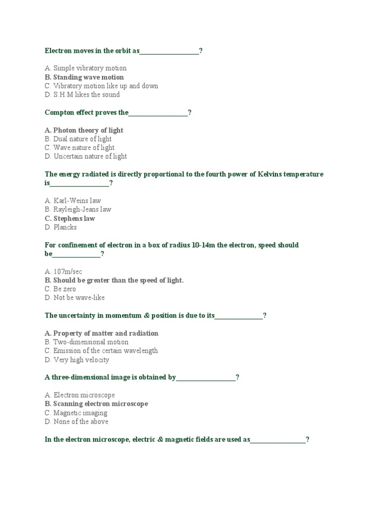 Modern Physics Mcqs | PDF | Photoelectric Effect | Electron