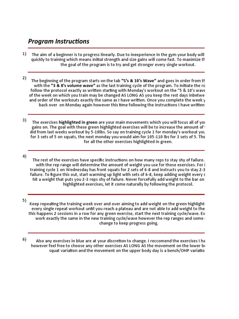 Legacy Training Systems Beginner Program | PDF | Weight Training ...