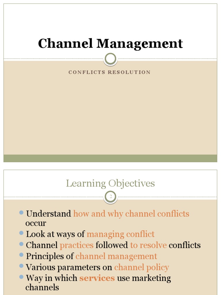 Channel Management: Conflicts Resolution | PDF | Conflict Resolution ...