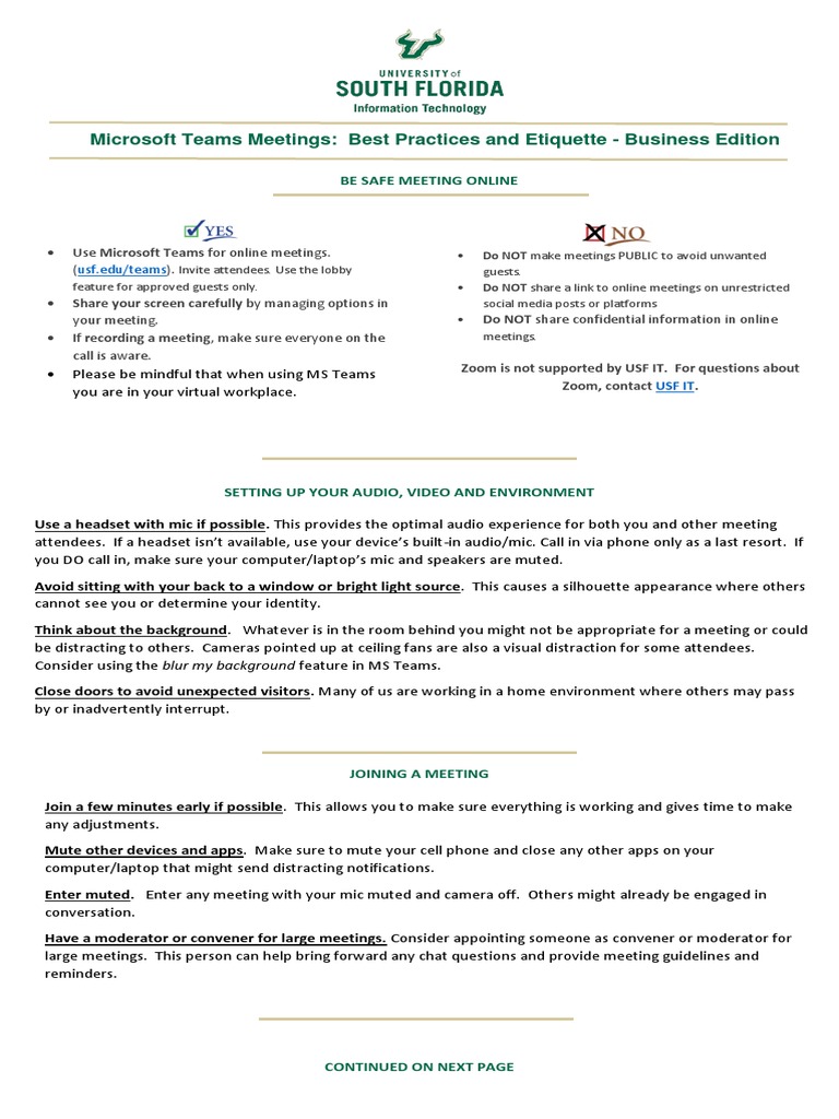 Microsoft Teams Meetings: Best Practices and Etiquette - Business ...