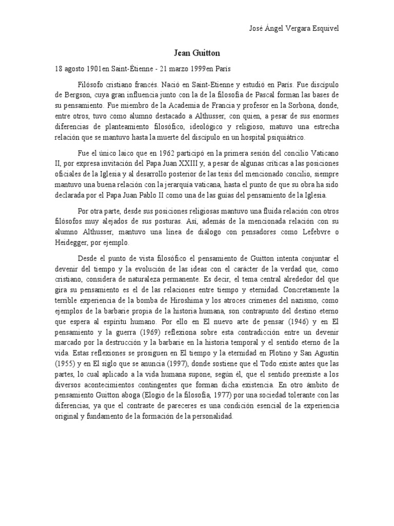 Jean Guitton | PDF | Louis Althusser | Martin Heidegger