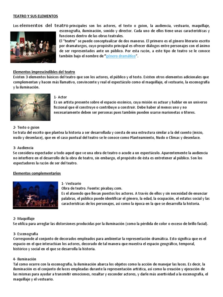 Elementos Esenciales del Teatro | PDF | Oración (Lingüística ...