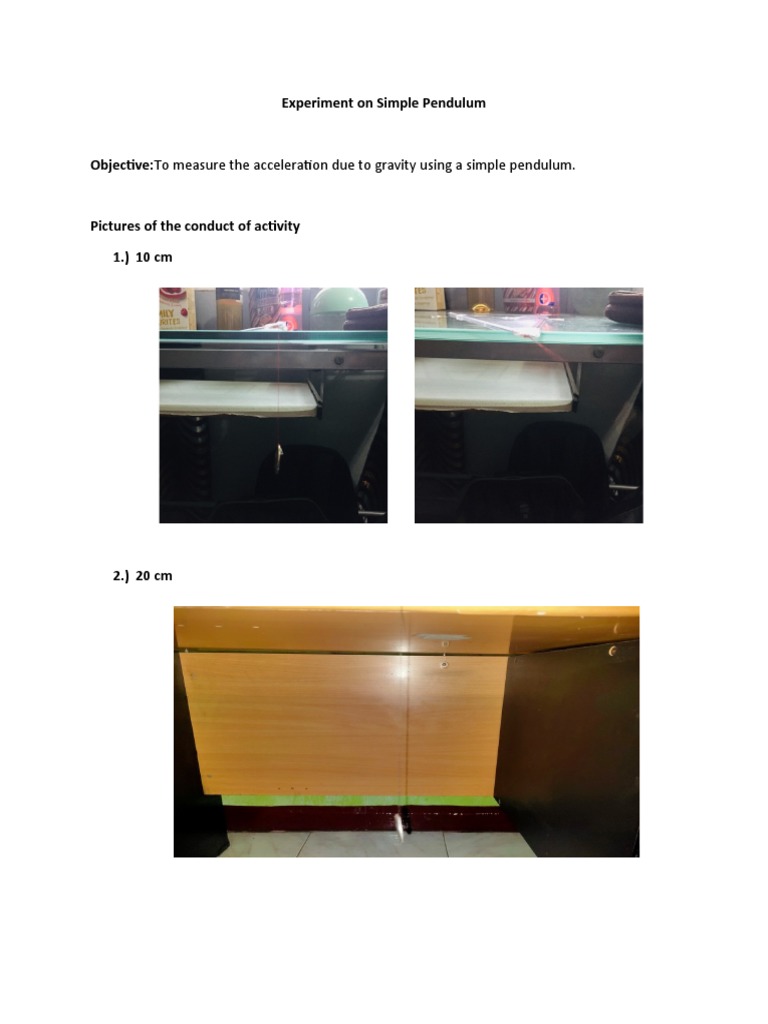 Experiment On Simple Pendulum 1 1 | PDF | Pendulum | Mass