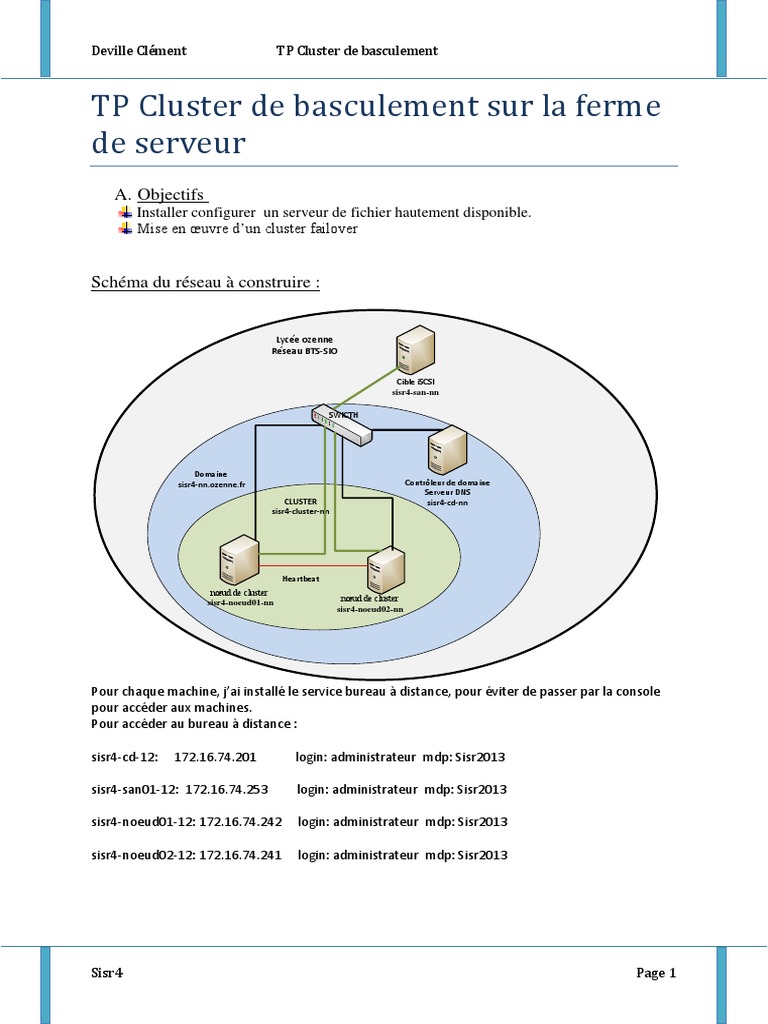 Cluster de Basculement | PDF | Windows Server 2008 | Serveur (Informatique)