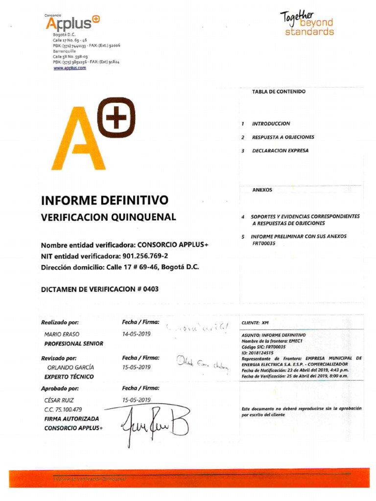 InformeFinal Frt00035 Muestra2 2019-05-16 | PDF | 3 G | Tecnología de información y comunicaciones