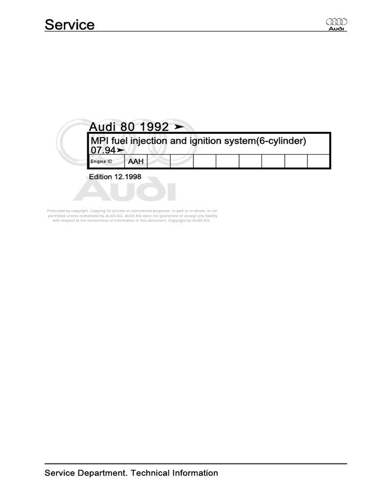 Audi 1992-1996 - MPI Fuel Injection and Ignition System (6-Cylinder) 07 ...
