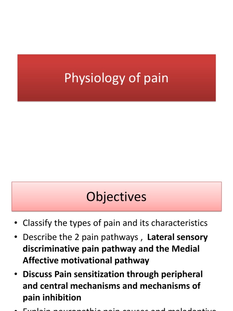 Physiology of Pain | PDF | Stimulus (Physiology) | Pain