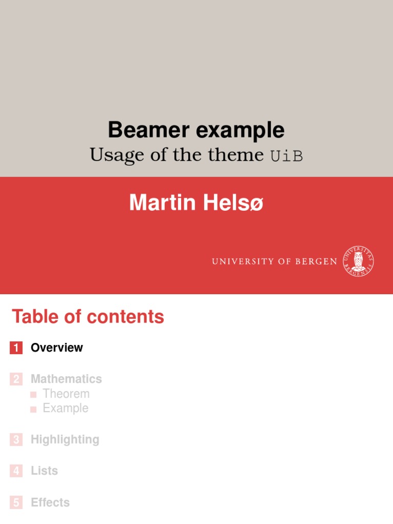 Beamer Example: Martin Helsø | PDF | Mathematical Objects | Geometry