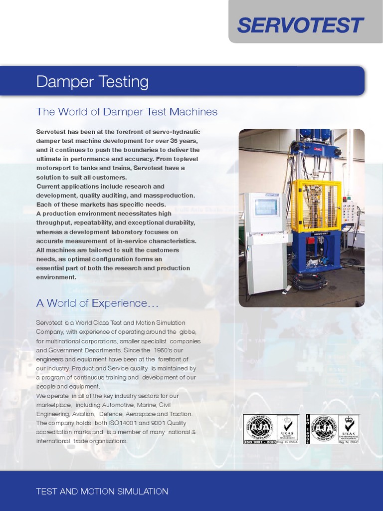 Damper Testing: The World of Damper Test Machines | PDF | Actuator ...