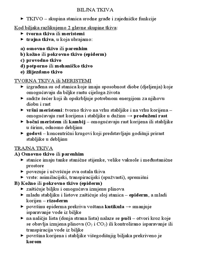 Biljna Tkiva | PDF