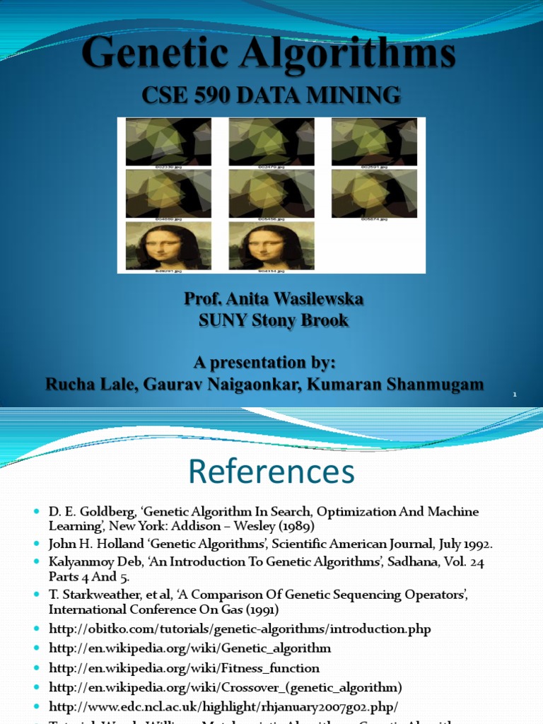 Cse 590 Data Mining: Prof. Anita Wasilewska SUNY Stony Brook | PDF | Genetic Algorithm | Machine ...