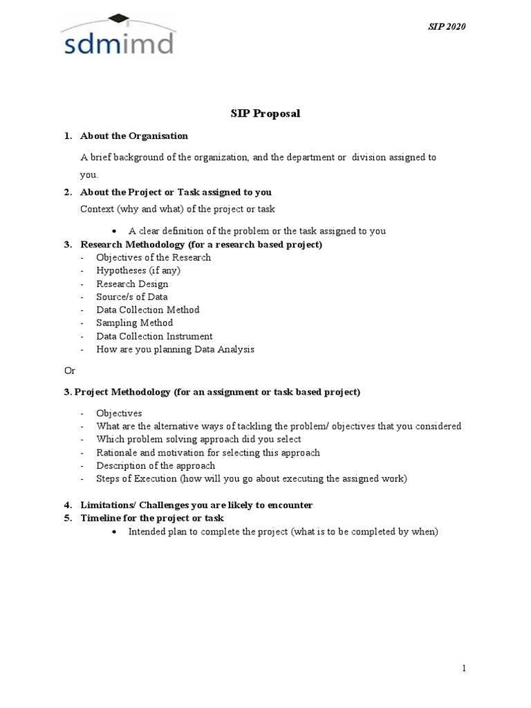 SIP Proposal | PDF
