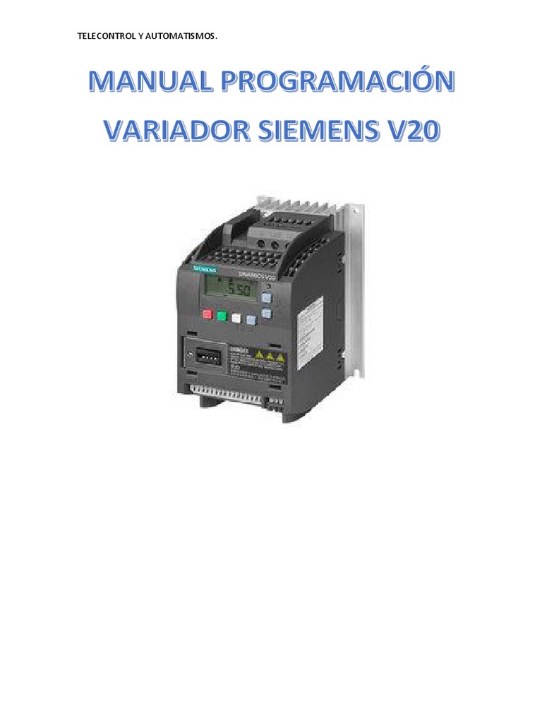 Manual-Programacion Siemens v20 | PDF | Inversor de energia | Filtro ...