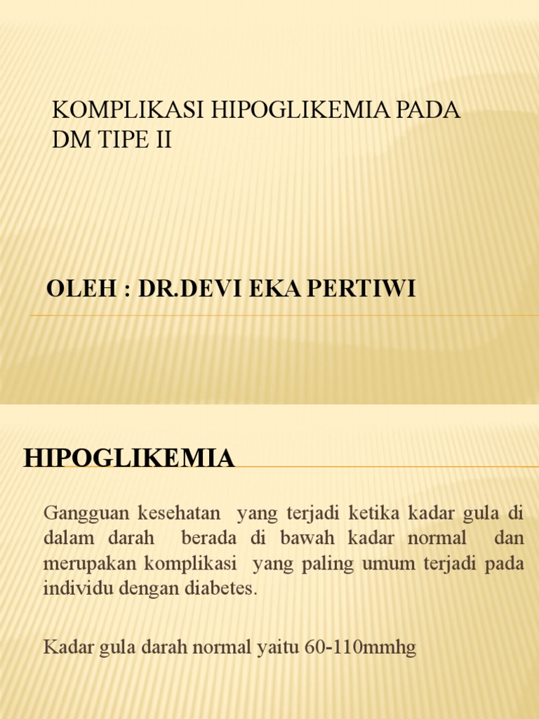 Komplikasi Hipoglikemia pada DM Tipe II | PDF