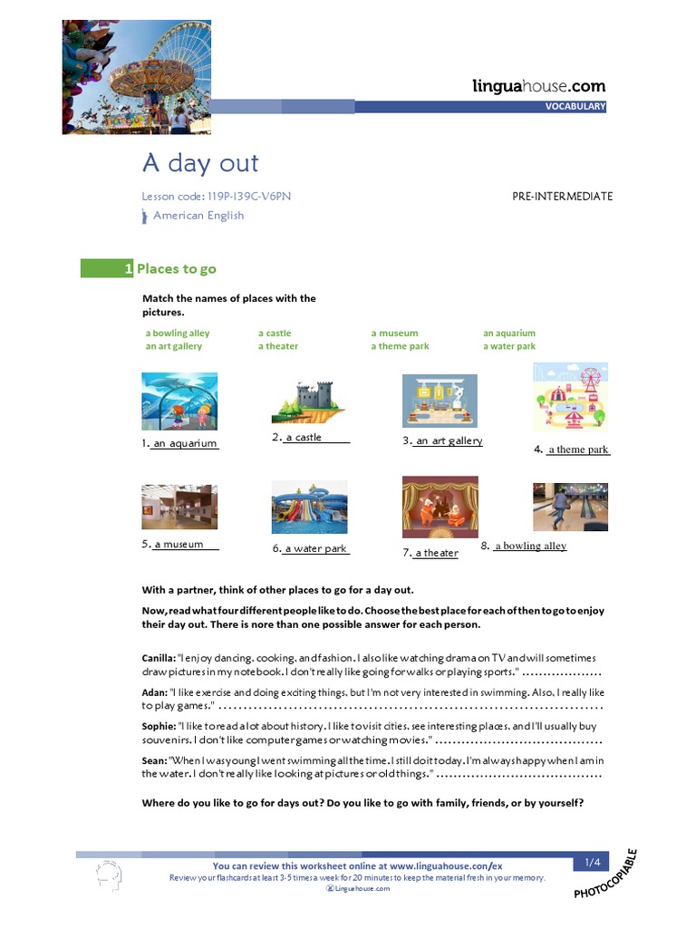 A Day Out: Places To Go | PDF