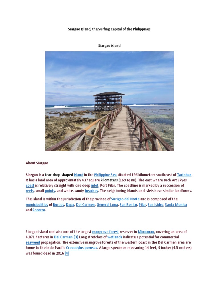 Siargao Island, The Surfing Capital of The Philippines | PDF