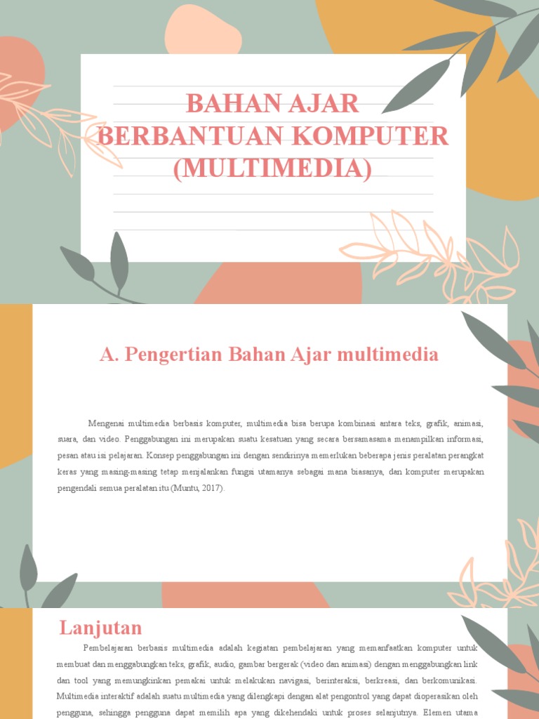 Bahan Ajar Multimedia Interaktif | PDF