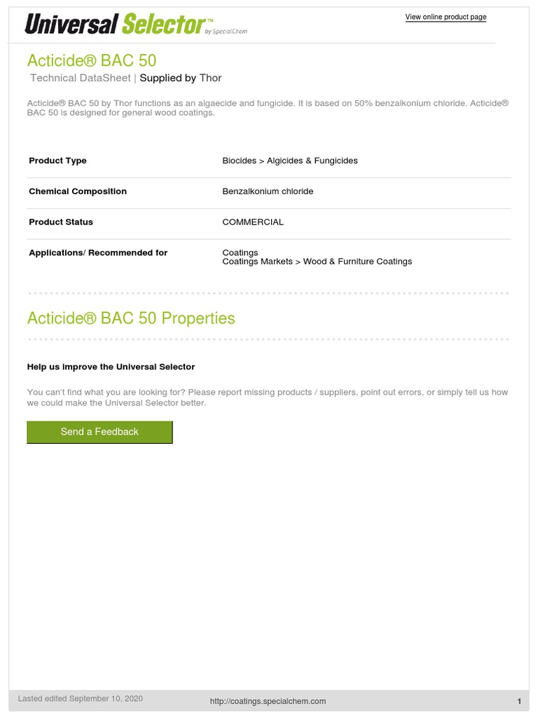 Acticide® BAC 50 - Thor | PDF