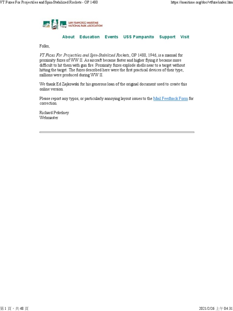 VT Fuzes For Projectiles and Spin-Stabilized Rockets - OP 1480 | PDF ...