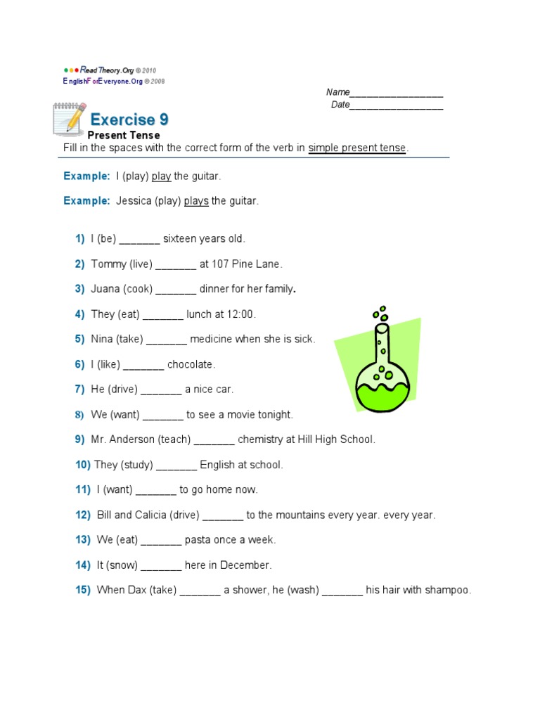 (Template) Present Tense PDF 1 | PDF