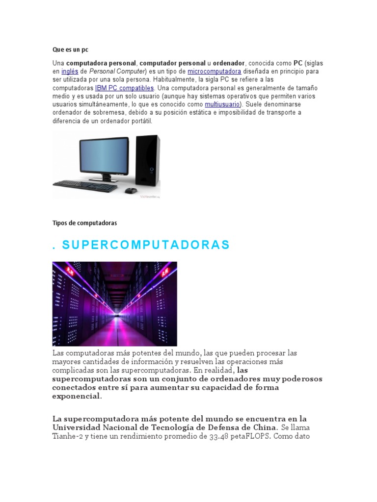 Que Es Un PC | PDF | Hardware de la computadora | Red de área amplia