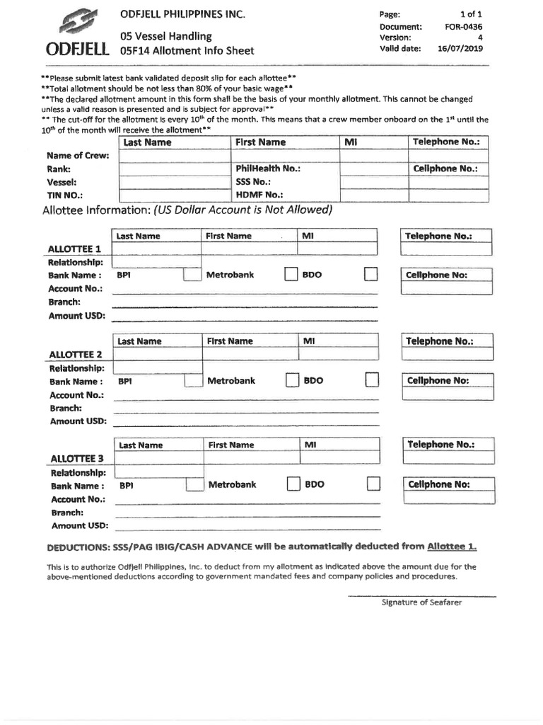 2.allotment Form | PDF