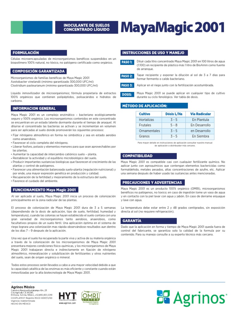 FT - Maya Magic | PDF | Microorganismo | Suelo