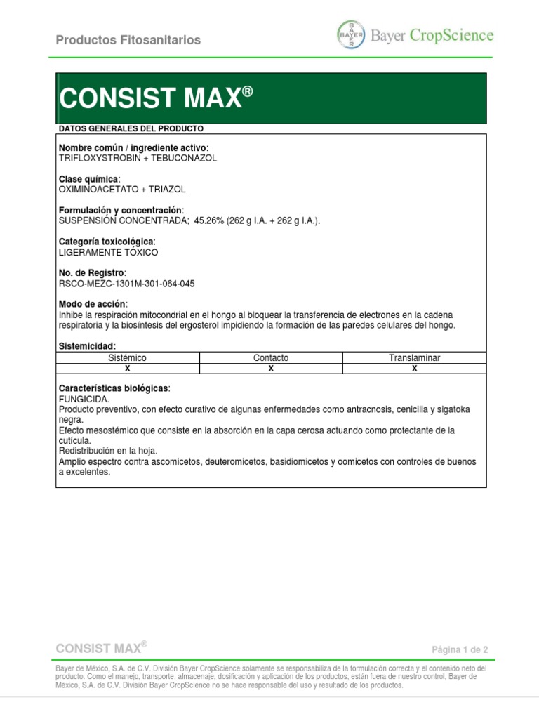 Consist Max SC500 - Ficha Tecnica | PDF | Pesticida | Biología