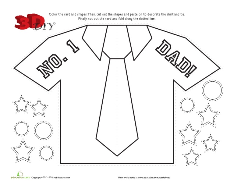 Fathers Day Cut Glue and Color | PDF