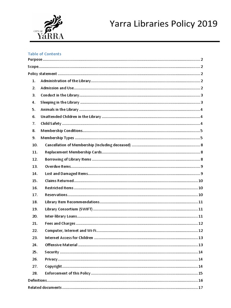 Library Policy 2019 | PDF | Libraries | Internet
