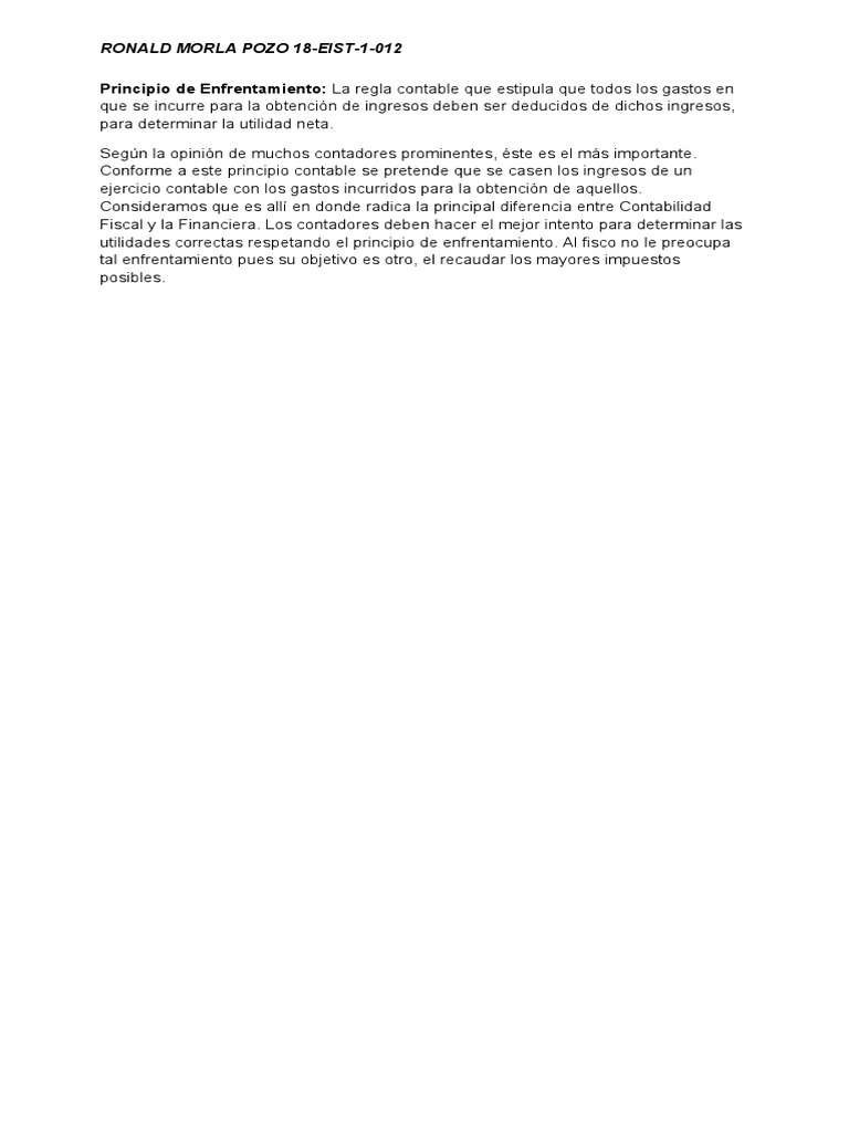 Principio de Enfrentamiento - Ronald Morla | PDF