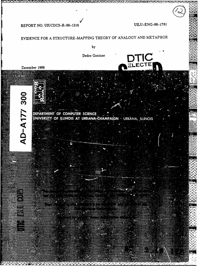 Gentner, D. Evidence For A Structure-Mapping Theory of Analogy and ...