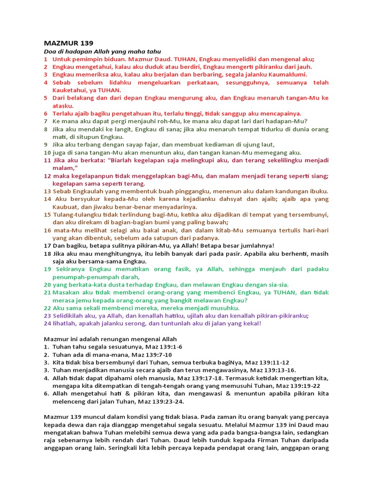 Mazmur 139 | PDF