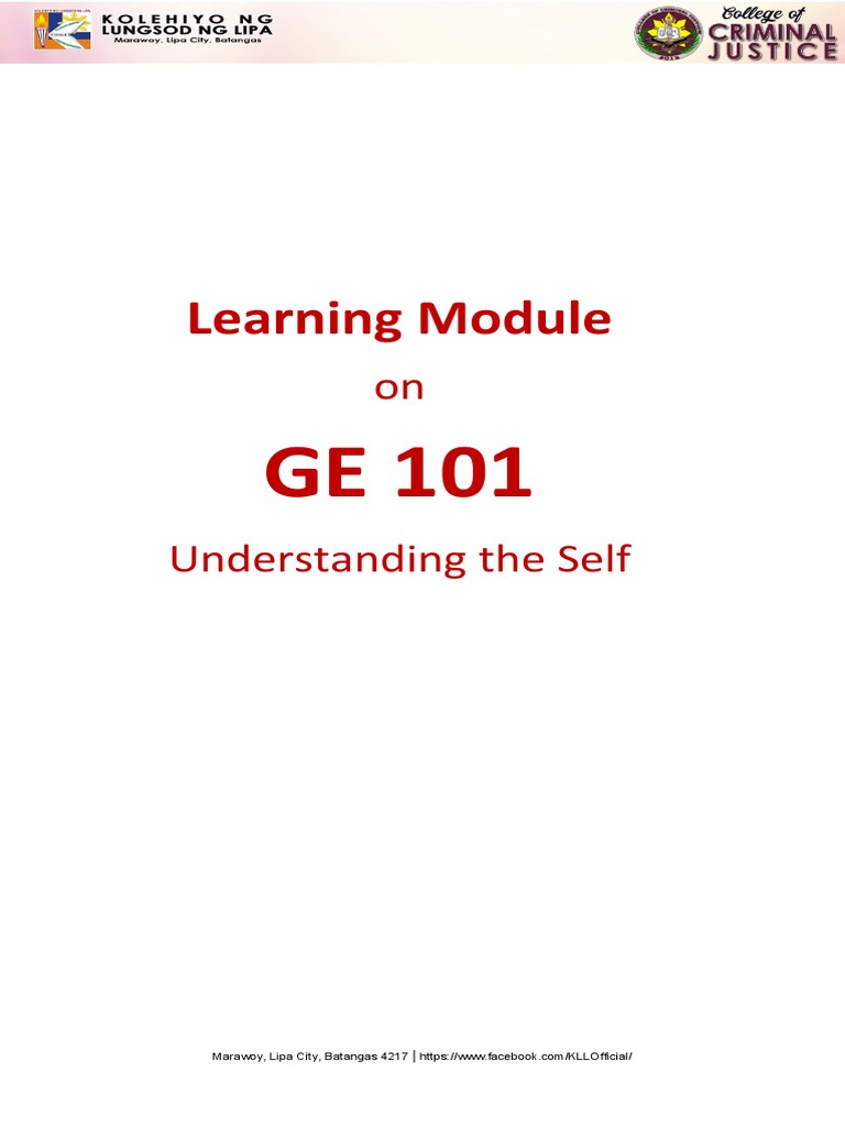 Ge 101 Module | PDF | Personality Disorder | Self Actualization