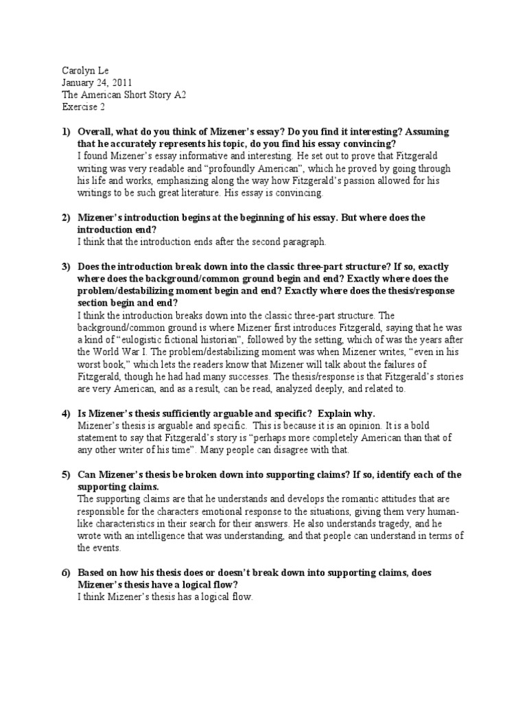 Le Exercise2 1 | PDF | Essays | Cognition