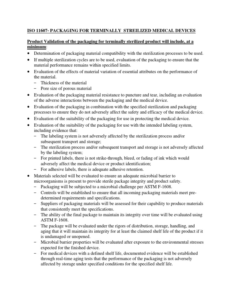 Iso 11607 | PDF | Verification And Validation | Packaging And Labeling