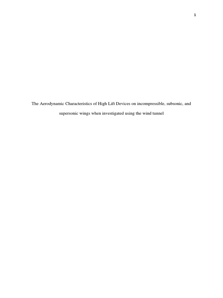 High Lift Devices: Aerodynamics Study | PDF | Flap (Aeronautics) | Lift ...