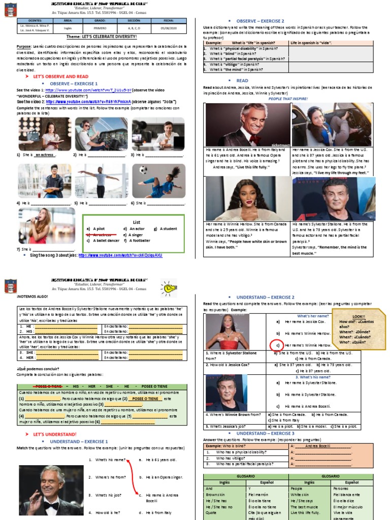 Observe - Exercise 2: Let'S Observe and Read | PDF