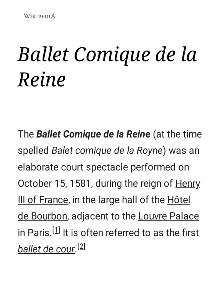 Ballet Comique de La Reine | PDF | European Royalty | Royal And Noble ...