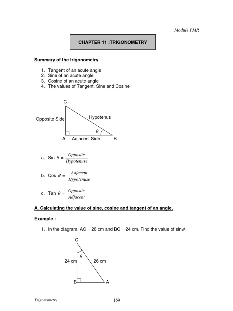 Chapter 11 Trigonometry | PDF