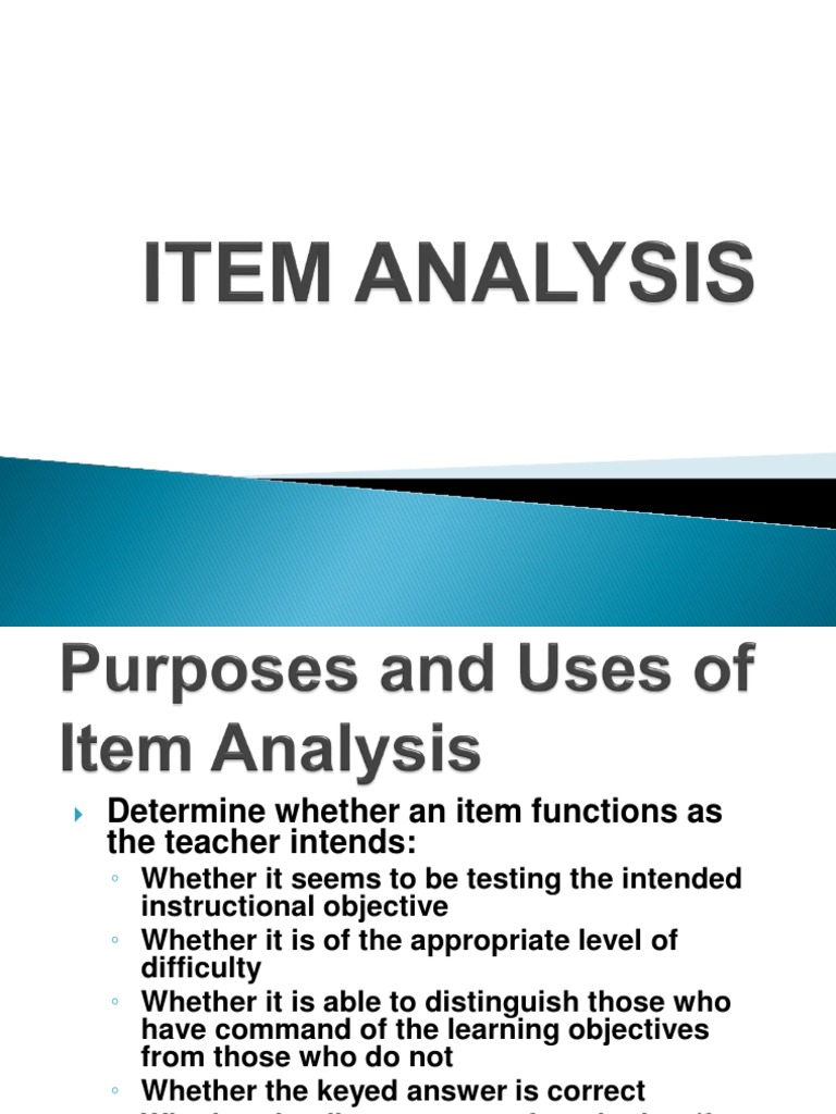 10 Item Analysis | PDF | Multiple Choice | Tests