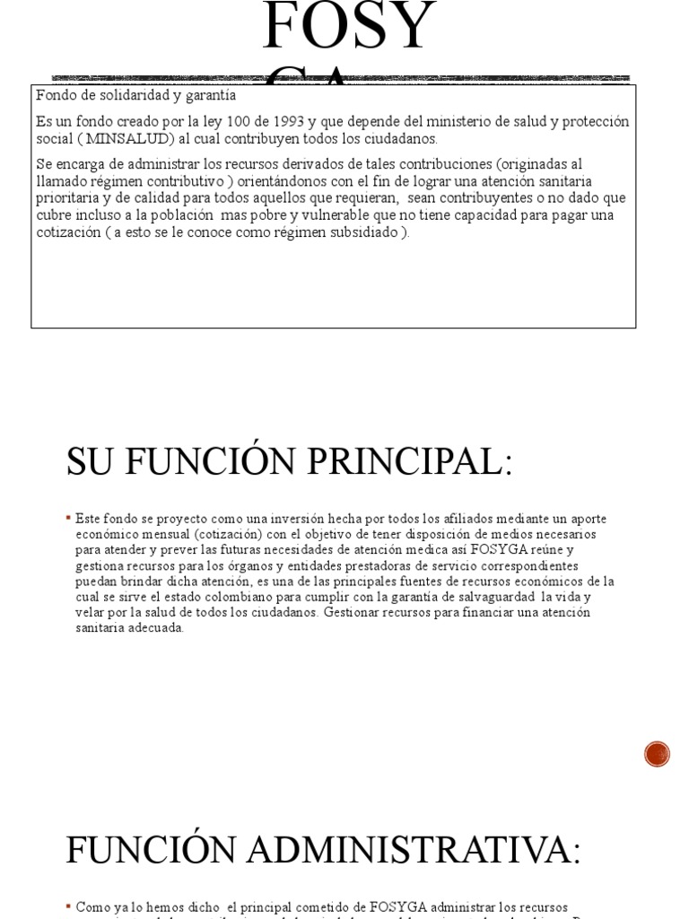 Fosyga Exposicion | PDF | Política | Economias