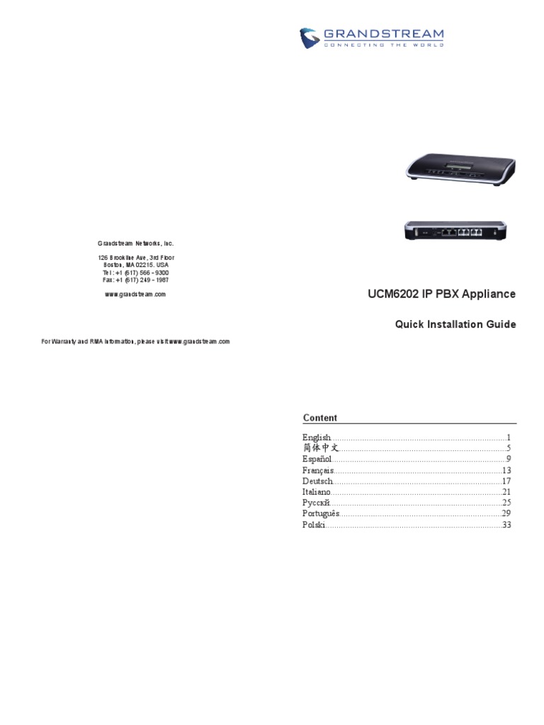 UCM6202 Quick Installation Guide | PDF | Session Initiation Protocol ...