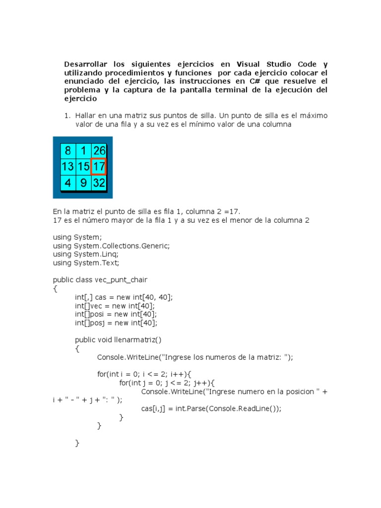 Programacion Ejercicios Resueltos | Descargar gratis PDF | C Sharp (lenguaje de programación ...