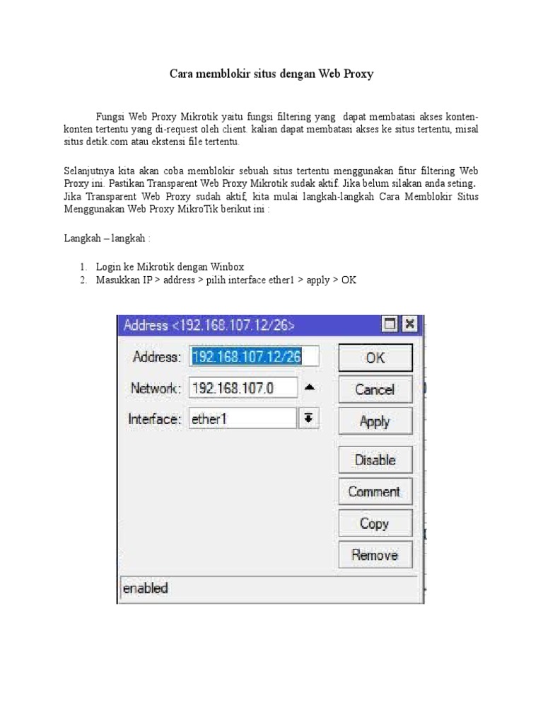 Cara Memblokir Situs Dengan Web Proxy | PDF