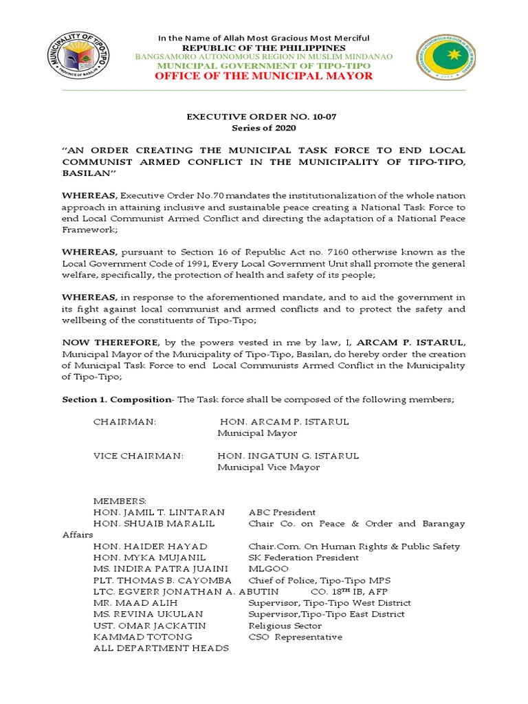 Office of The Municipal Mayor | PDF | Social Institutions | Social Science