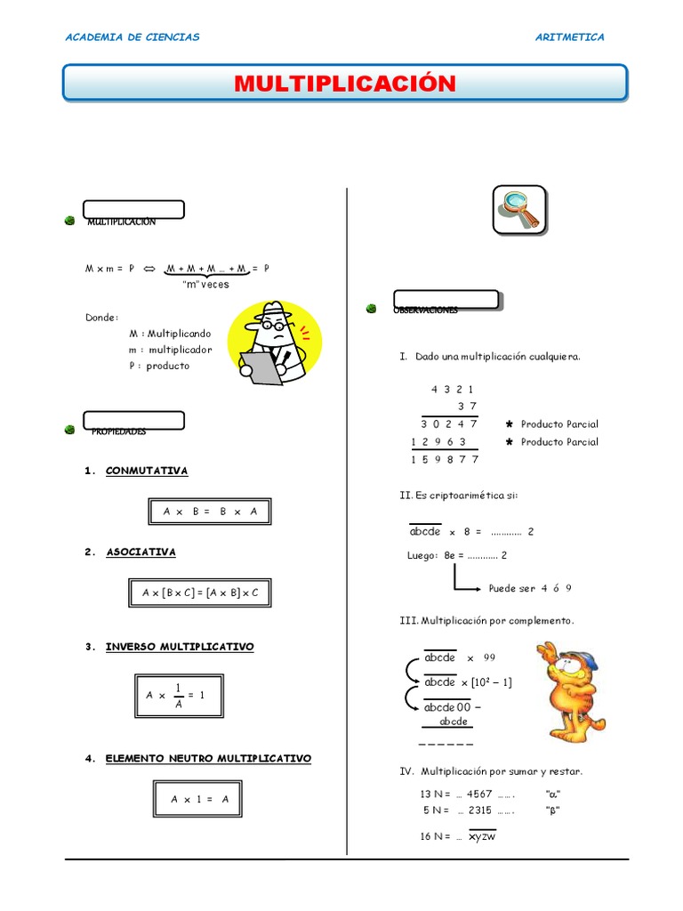Multiplicación De Productos Parciales 4to Grado Butacas Y Leche